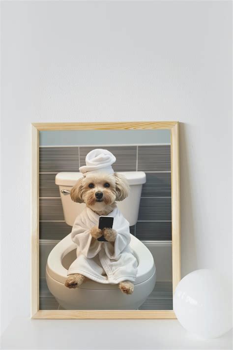 Havapoo Bathroom Wall Art Funny House Decor Art Print Havapoo Wearing