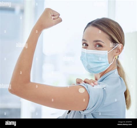 Woman Covid And Vaccine Injection Success For Safety Protection And