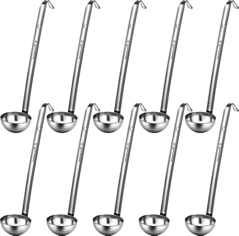 Markeny 4 Pieces Stainless Steel Soup Ladle Metal Handle