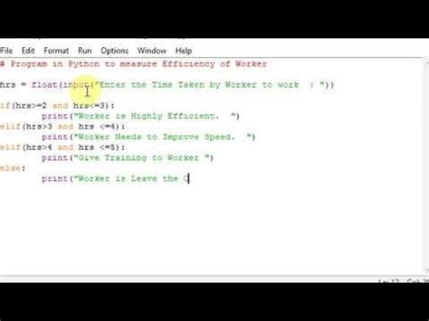 Program In Python To Efficiency Of Worker Python Worker Efficiency