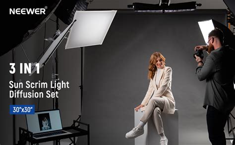 Neewer Light Diffusion Panel Scrim Kit With Silverwhite Reflector Film 30x30