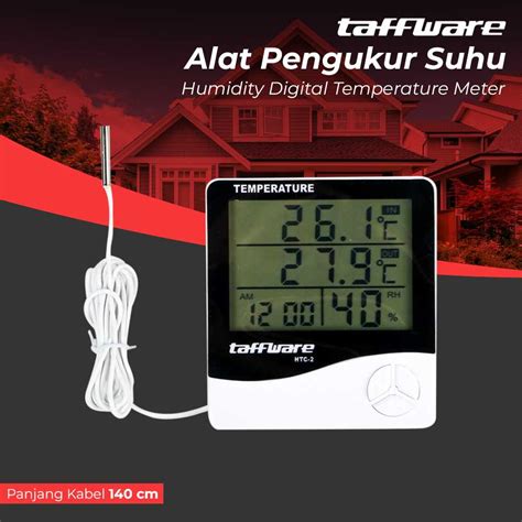 Taffware Alat Pengukur Suhu Humidity Digital Temperature Meter Clock Htc 2 Alat Pengukur
