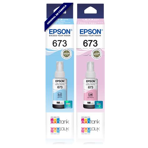 Kit Tinta Epson 2 Refis Original T673 Ecotank