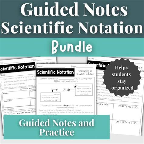 Scientific Notation Guided Notes And Practice Problems Bundle 8th Grade