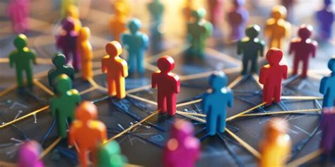 Connected World Network Of Colorful Human Figures Premium Ai