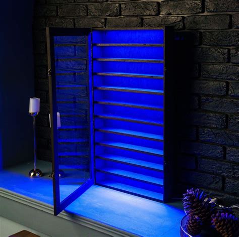 Shot Glass Display Lighted Shot Glass Display Case With Door Etsy