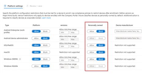 Enrollment Restrictions In Intune