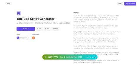 Youtube Script Generator Devpost