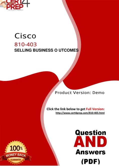 Ppt Cisco 810 403 Pass4surekey Selling Business Outcomes Powerpoint