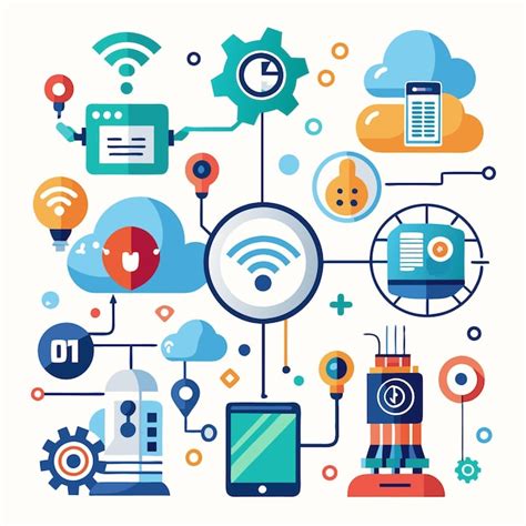 Conjunto de iconos de tecnología Colección de iconos sólidos Vector
