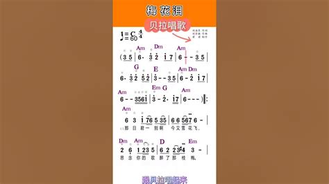 梅花泪简谱整首，女声完美教唱，容易跟唱 Youtube