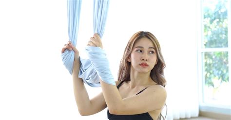 Woman Doing Aerial Yoga Free Stock Video Footage Royalty Free 4k And Hd