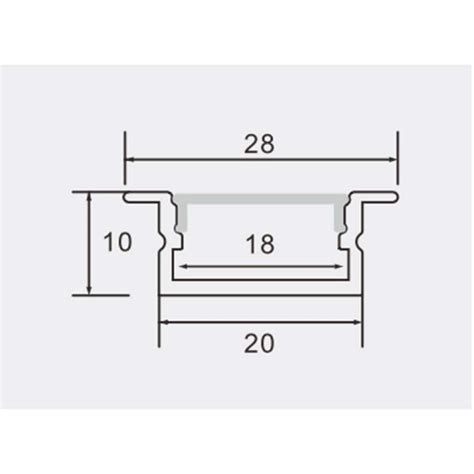Model 2010a Aluminium Profile Length 3 Meters Brand Alba Alba