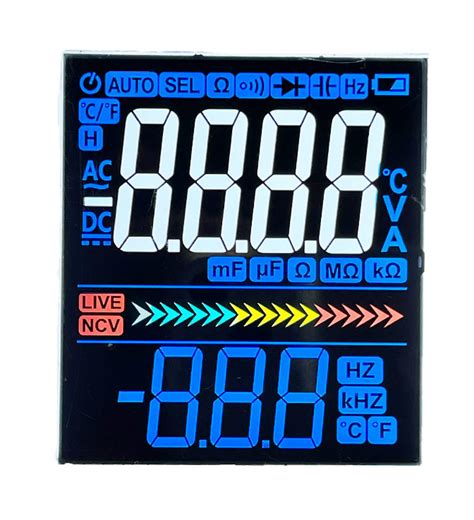 Customized Multimeter Lcd Panel Negative Transmissive Display Va