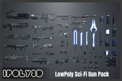 Lowpoly Sci Fi Guns Pack 3d Guns Unity Asset Store