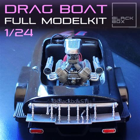 3d Printable Vintage Drag Boat Full Modelkit 1 24th By Black Box