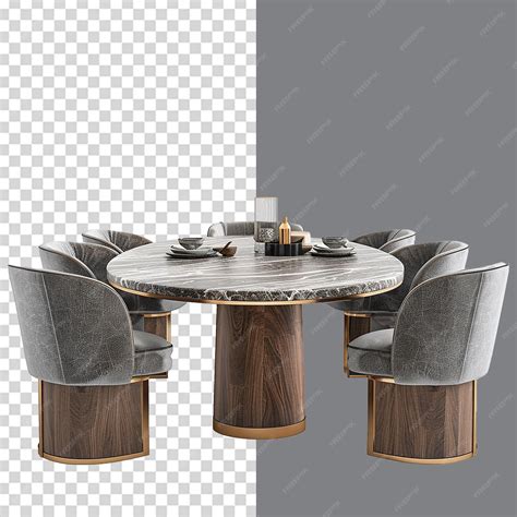 A Round Table With Chairs And A Round Table With A Round Table With A