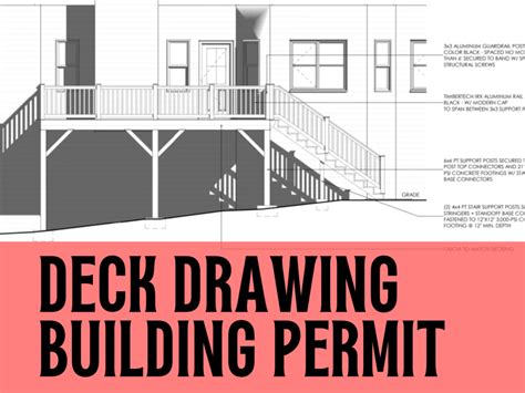 Deck Construction Drawing Plans For Building Permit Upwork