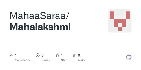 GitHub MahaaSaraa Mahalakshmi