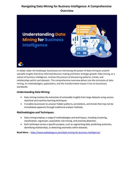 Navigating Data Mining For Business Intelligence A Comprehensive Overview Pptx
