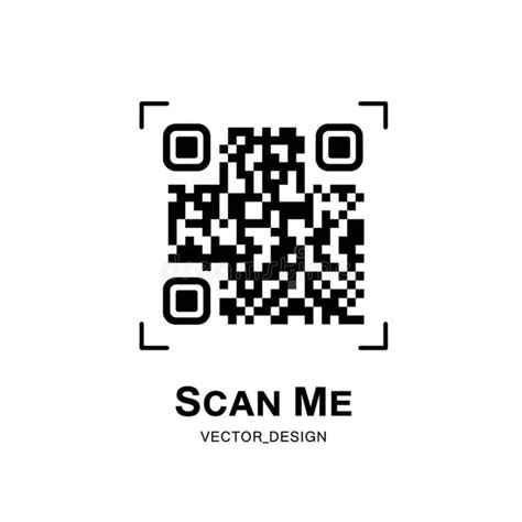 A Black And White Qr Code Design Centered On A White Background Stock Illustration