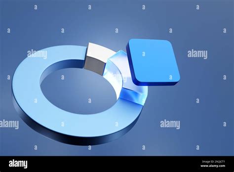Blue Pie Chart With Several Divisions And Place For Your Text 3D
