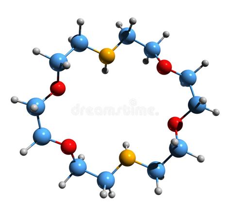 3d Image Of 1 6 Diaza 18 Crown 6 Skeletal Formula Stock Illustration Illustration Of Transfer