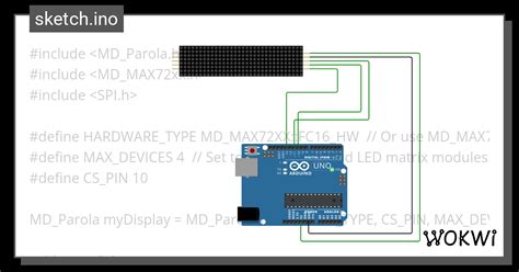 8x8 scrolling display wokwi esp32 stm32 arduino simulator