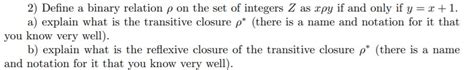 Solved 2 Define A Binary Relation P On The Set Of Integers
