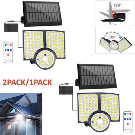 21pcs Solar Deformable Wall Lamp Outdoor Wall Light Three Head Motion