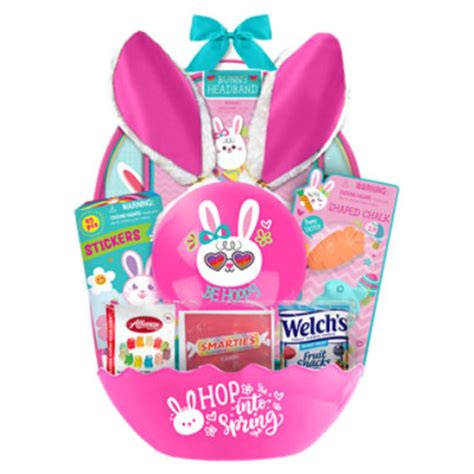 Megatoys Rabbit Ear Egg Shaped Easter Basket With Candy T Set 1