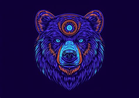 A Colorful Stuffed Bear Illustrated In Pop Art Style Against A Black