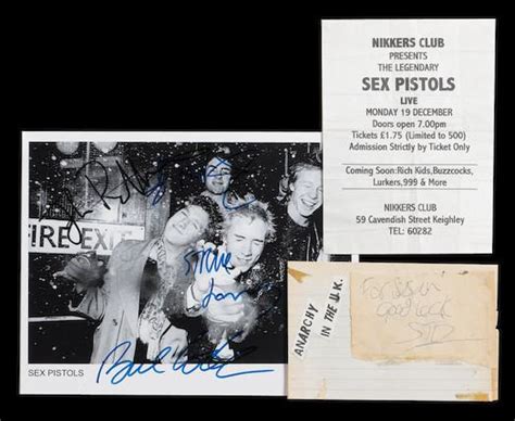 Bonhams Autographs Of The Sex Pistols