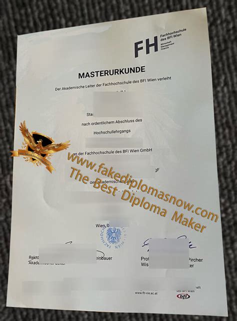 Can I Buy A Fake Fachhochschule Des BFI Wien Urkunde Online