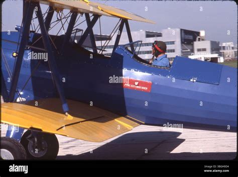 A Side View Of An Open Cockpit Biplane Part Of The Waco F Series