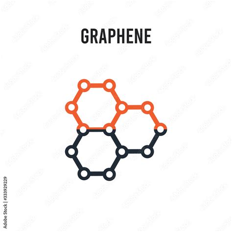 Graphene Vector Icon On White Background Red And Black Colored