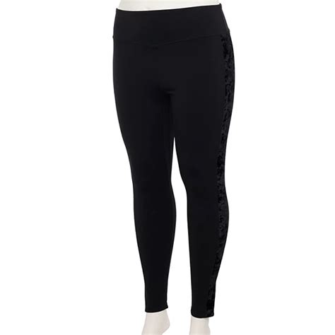 Plus Size Flx Affirmation Velvet Panel High Waisted Leggings