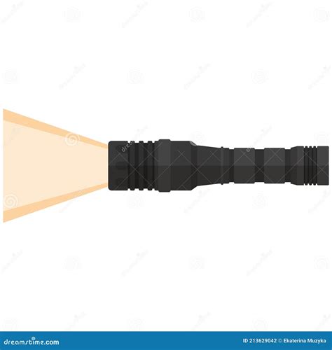 Flashlight Vector Torch Light Icon Isolated On White Stock Vector