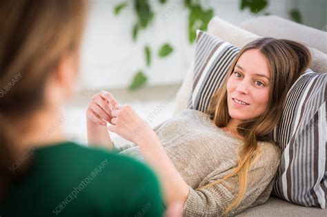 Woman In Psychoanalysis Session Stock Image C0350878 Science Photo Library