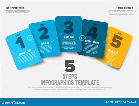 Vector Progress Five Steps Template Stock Vector Illustration Of