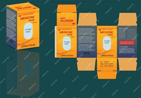 Premium Vector Box Packaging Die Cut Template Design Medicine Box