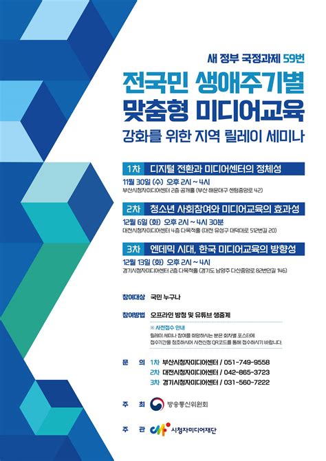 시청자미디어재단 새정부 국정과제59 ‘전국민 생애주기별 맞춤형 미디어교육 강화를 위한 지역