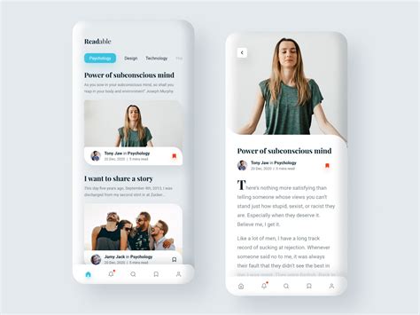 Blog Mobile App Design On Behance