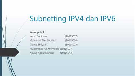 Subnetting Ipv Dan Ipv Pptx