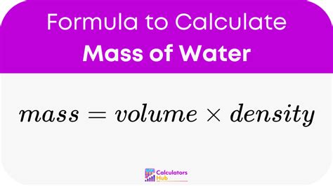 Mass Of Water Calculator Online