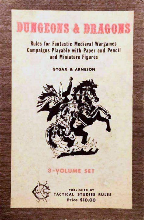 Dungeons And Dragons By Gary Gygax And Dave Arneson 1974 Dungeons