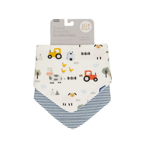 All4ella Bandana Bibs 2 Pack Barnyard Little Knick Knacks