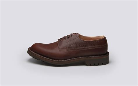 Victor Mens Derby In Brown Russia Grain Leather With A Commando Sole