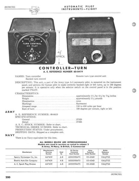 Autopilot Turn Controller For A 5 Auto Pilot System Sperry B 24 Libe
