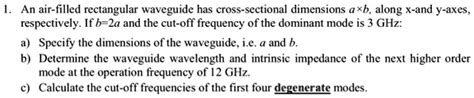 Solved 1 An Air Filled Rectangular Waveguide Has Cross Sectional
